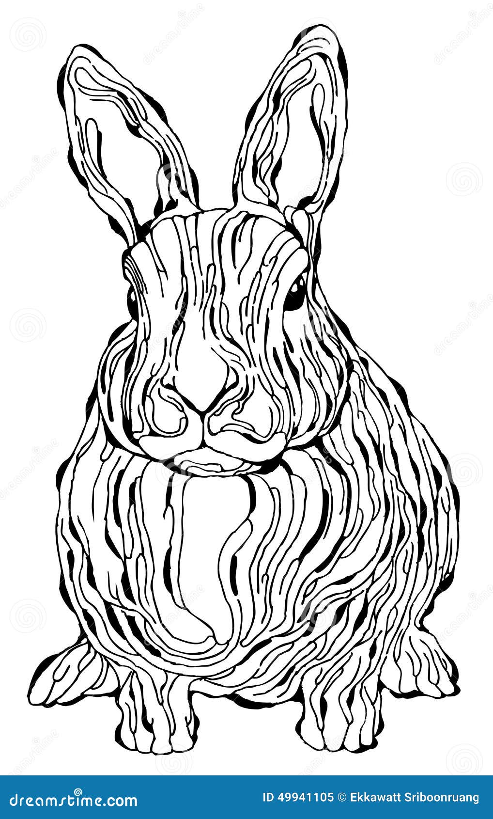 Rabbit. Abstract Domesticated Animal Poster. Jungle, Forest. Set Of ...