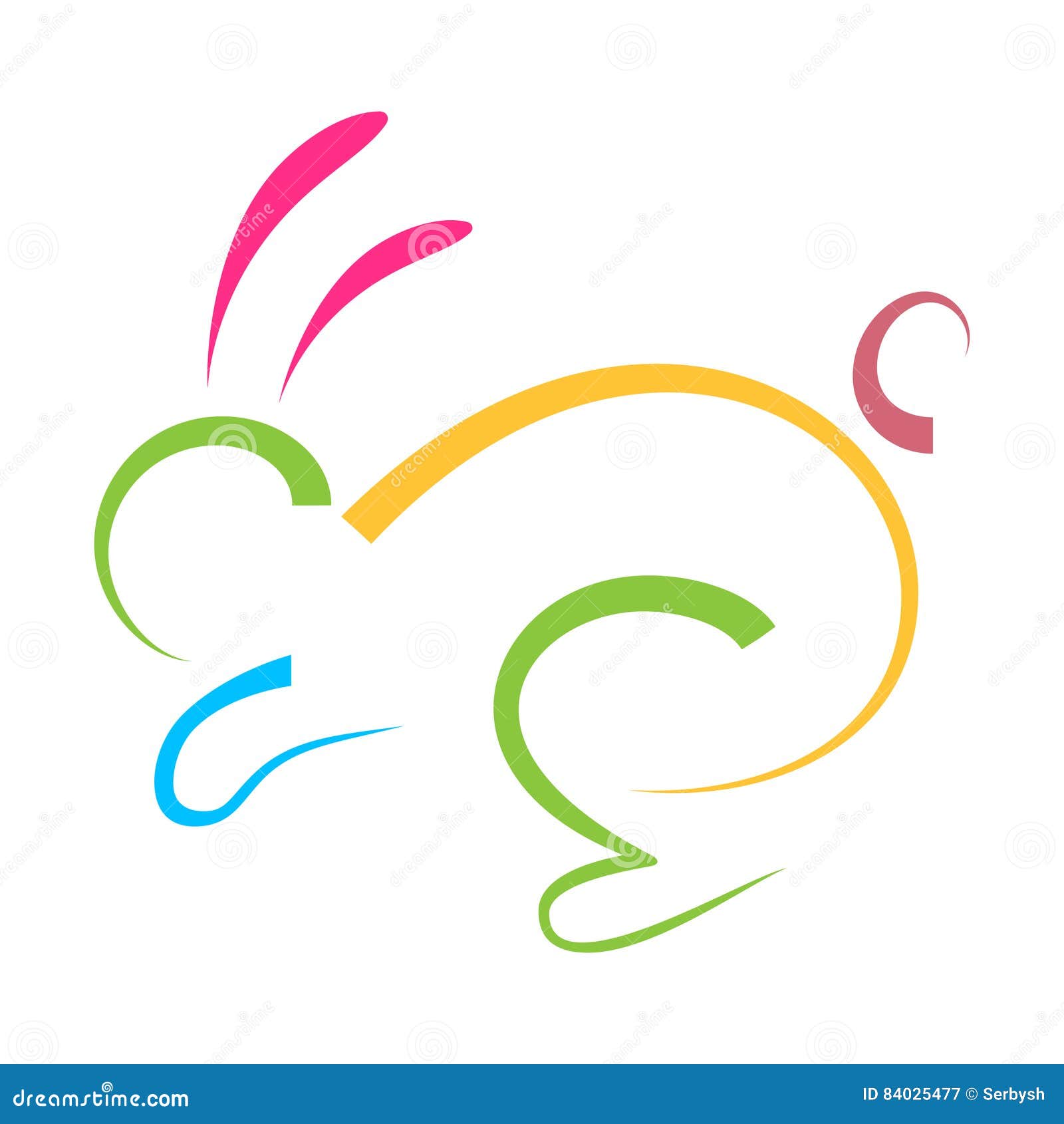 Rabbit Abstract Isolated on a White Backgrounds Stock Illustration ...