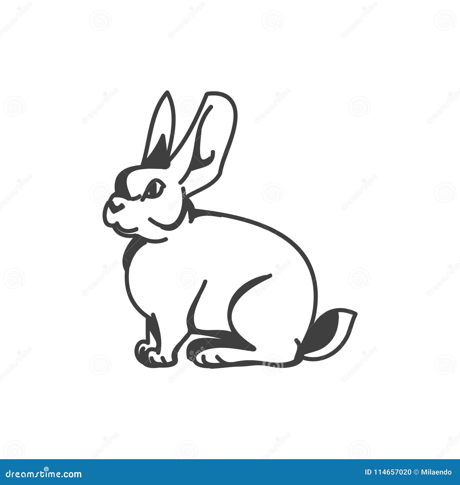 Rabbit. Abstract Domesticated Animal Poster. Jungle, Forest. Set Of ...