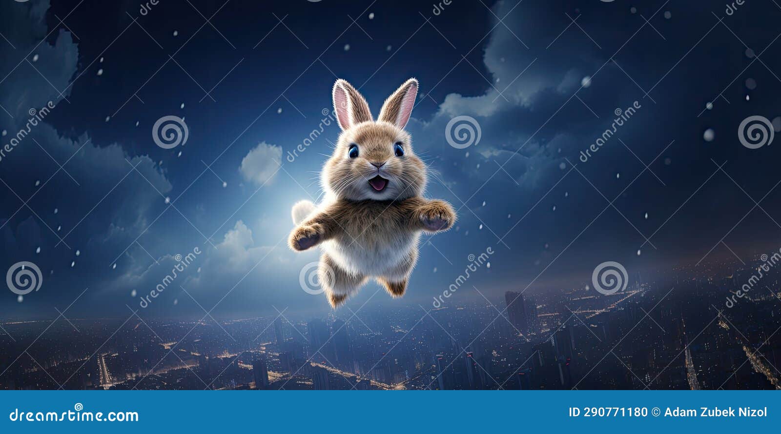 A rabbit in the air stock illustration. Illustration of rabbit - 290771180