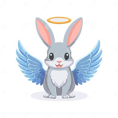 Rabbit with Angel Wings stock vector. Illustration of wing - 361491331