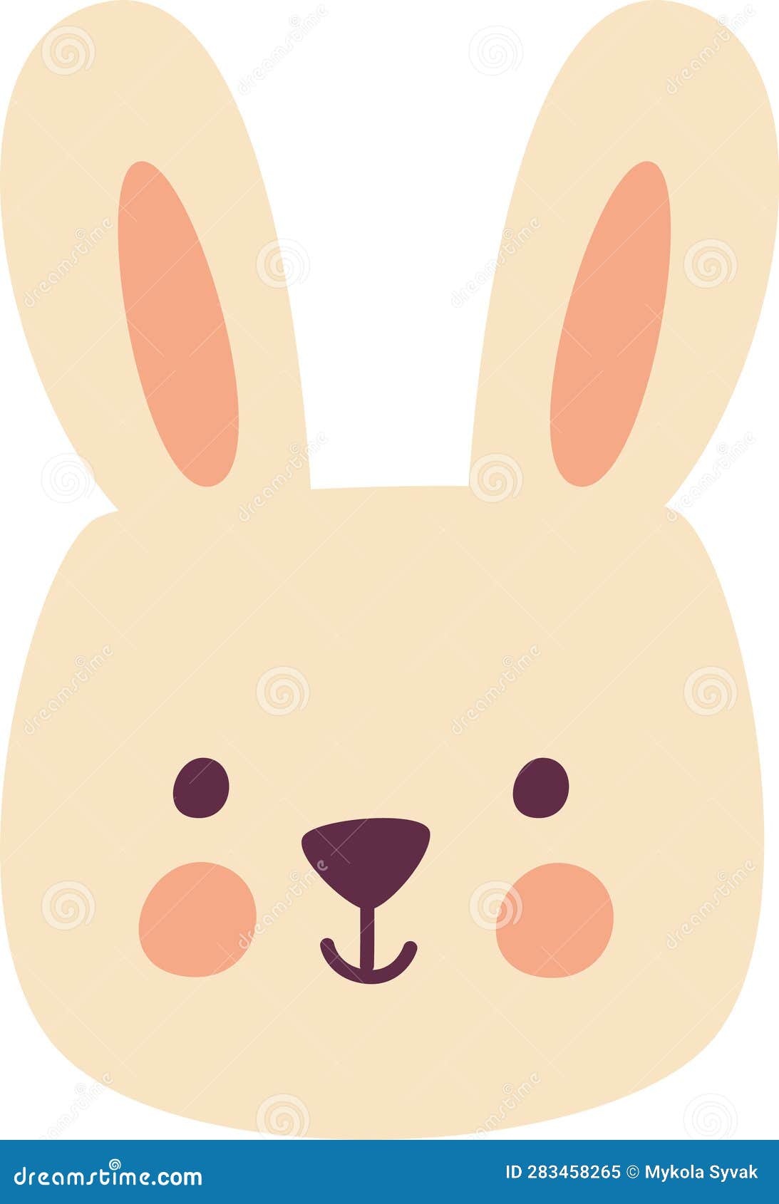 Rabbit Animal Face stock vector. Illustration of cute - 283458265