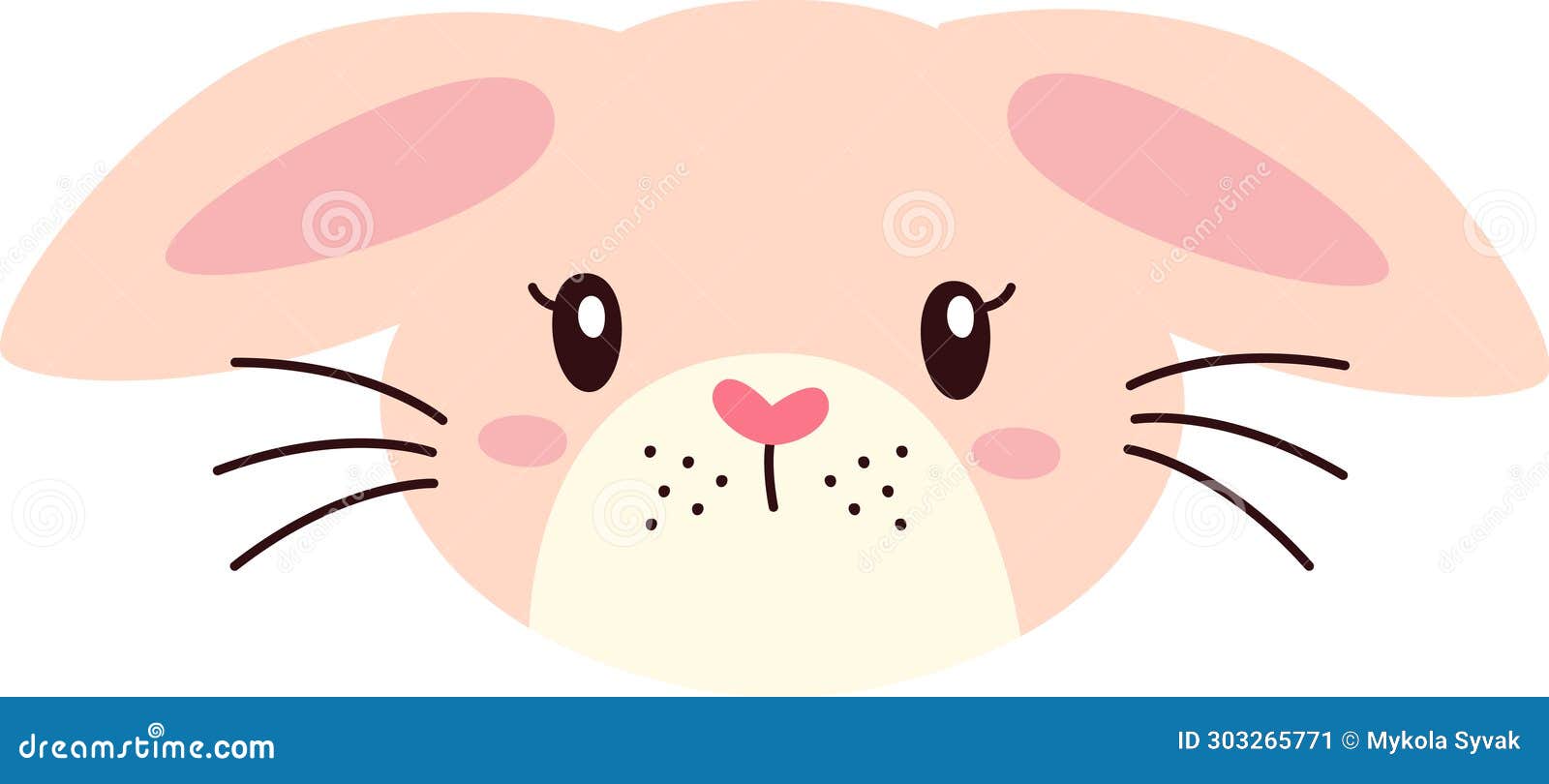 Rabbit Animal Face stock illustration. Illustration of animal - 303265771