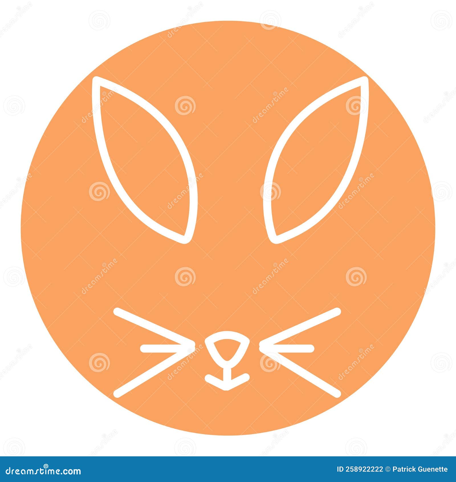 Rabbit animal, icon stock vector. Illustration of wildlife - 258922222