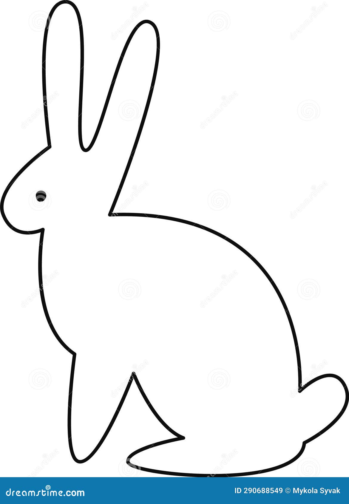 Rabbit Animal Lined stock vector. Illustration of isolated - 290688549