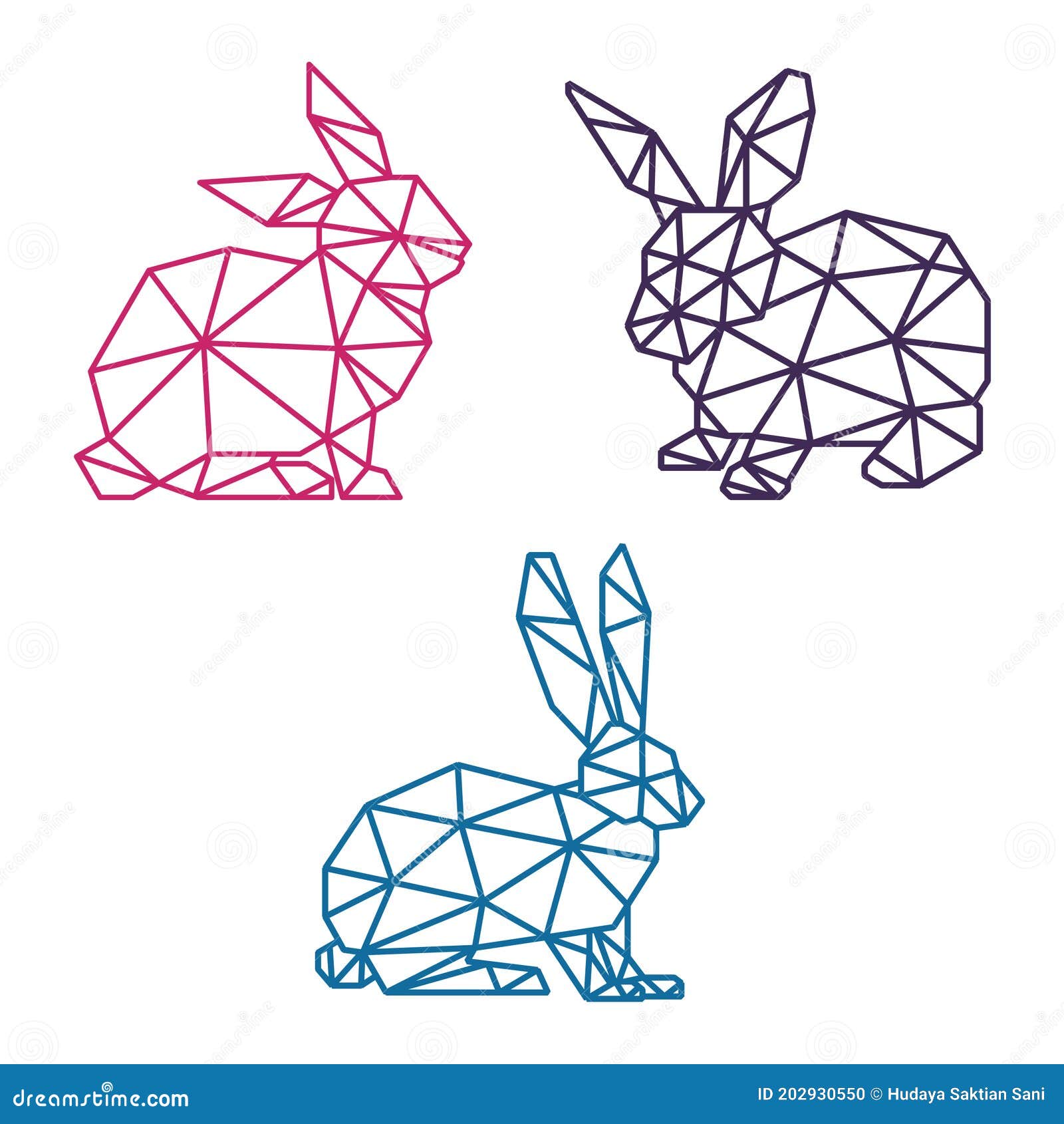 Rabbit low poly design stock vector. Illustration of animals - 202930550