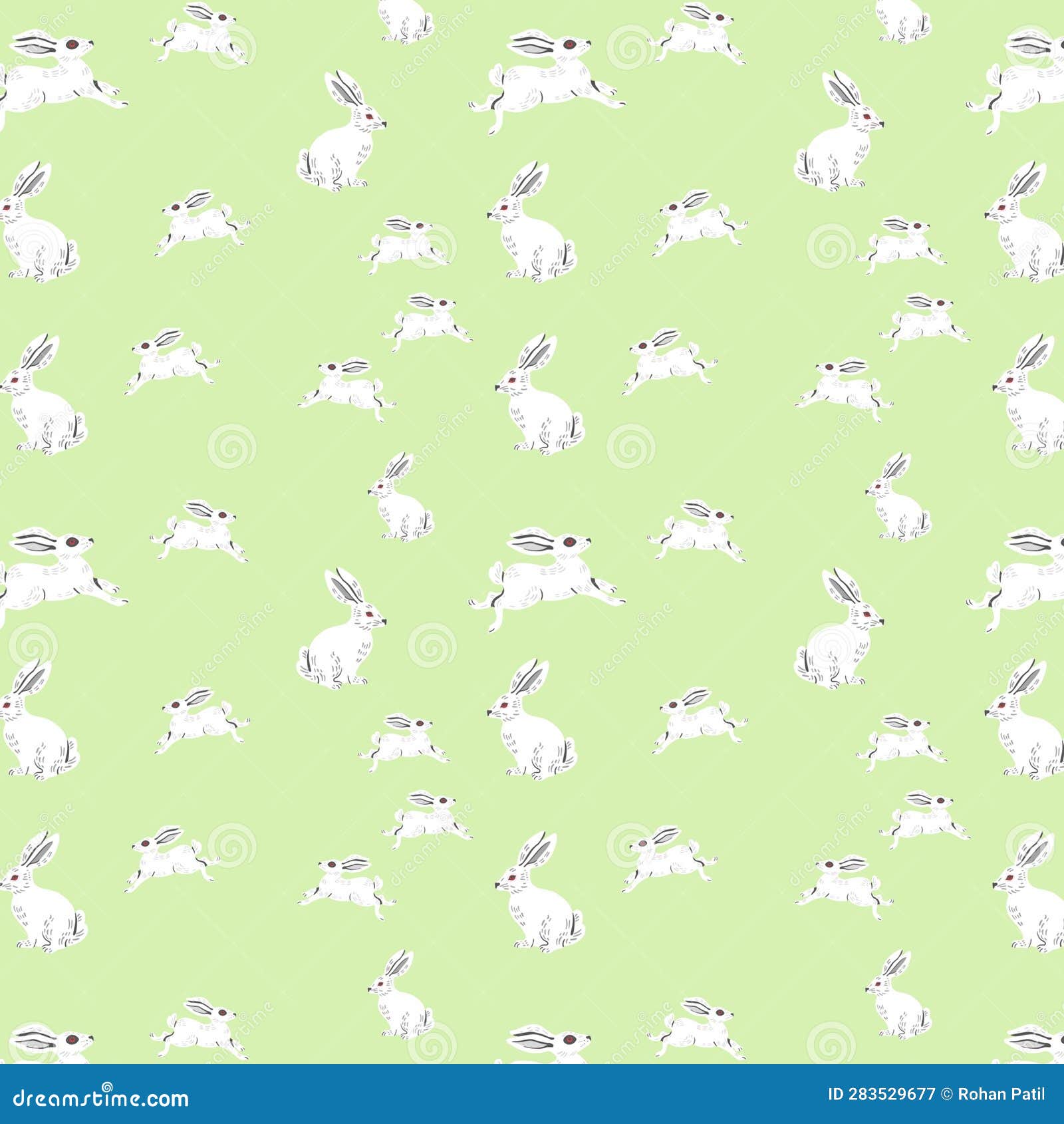 Rabbit Animal Pattern Design Art Stock Illustration - Illustration of ...