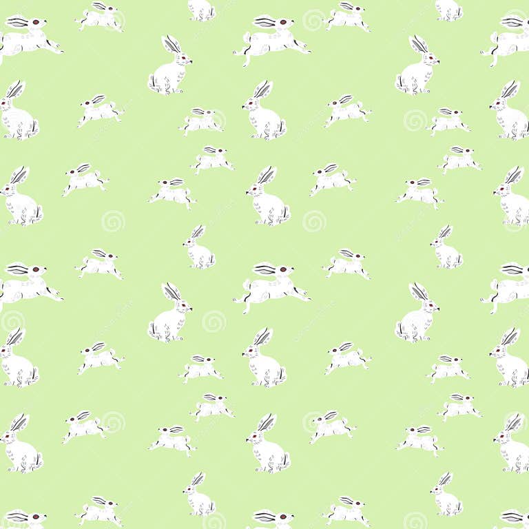 Rabbit Animal Pattern Design Art Stock Illustration - Illustration of ...
