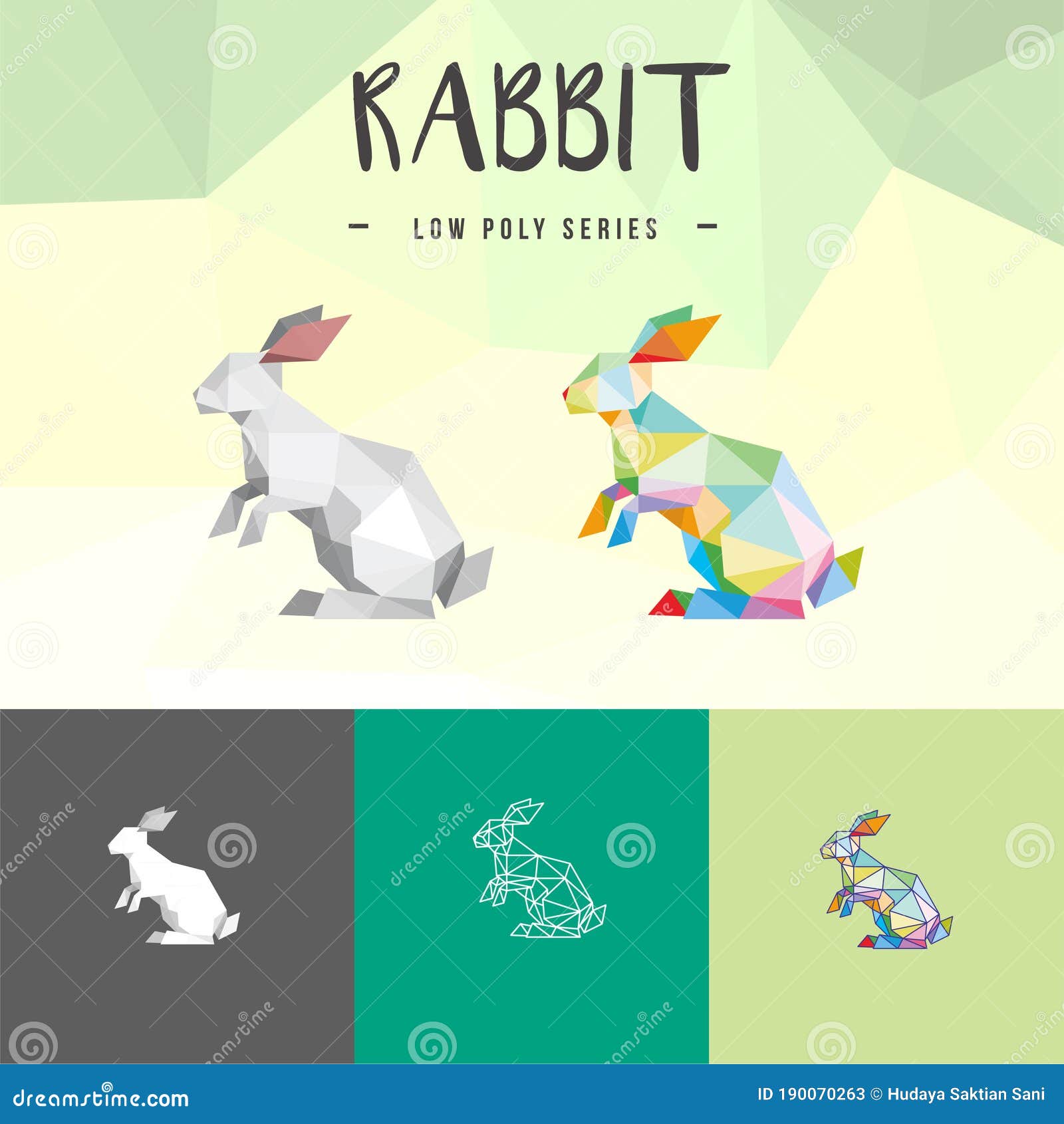 Rabbit Low Poly Logo Design Vector Illustration | CartoonDealer.com ...