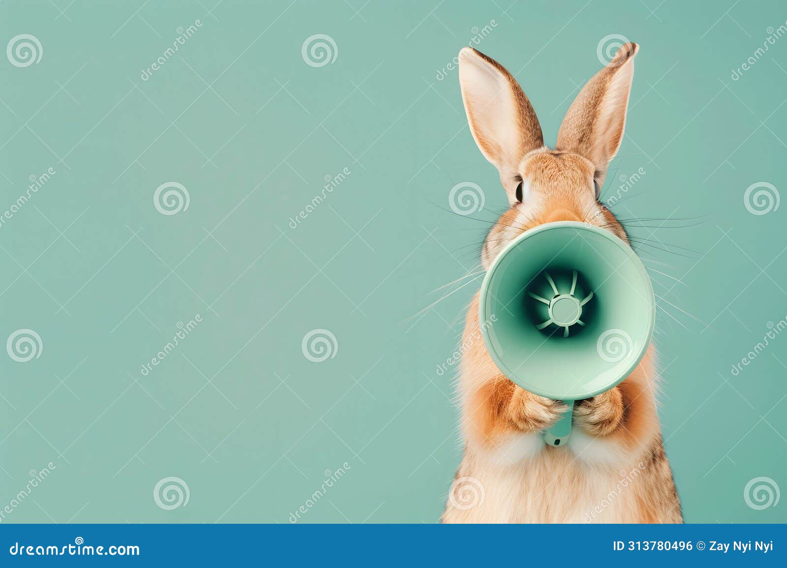 Rabbit Announcing Using Megaphone. Notifying, Warning, Announcement ...