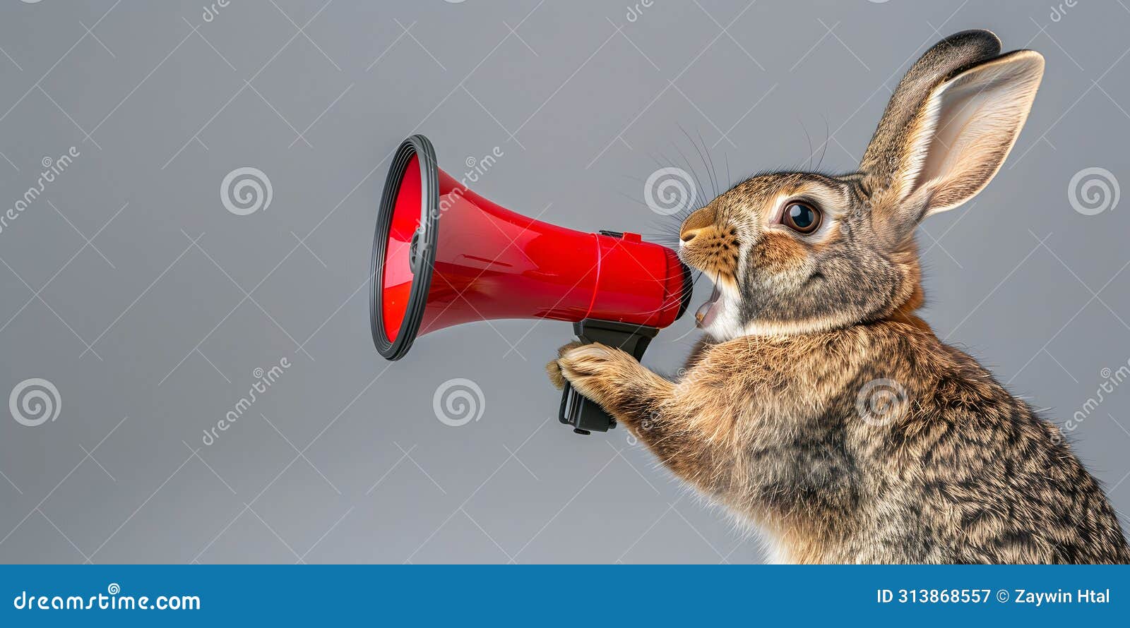 Rabbit Announcing Using Megaphone. Notifying, Warning, Announcement ...