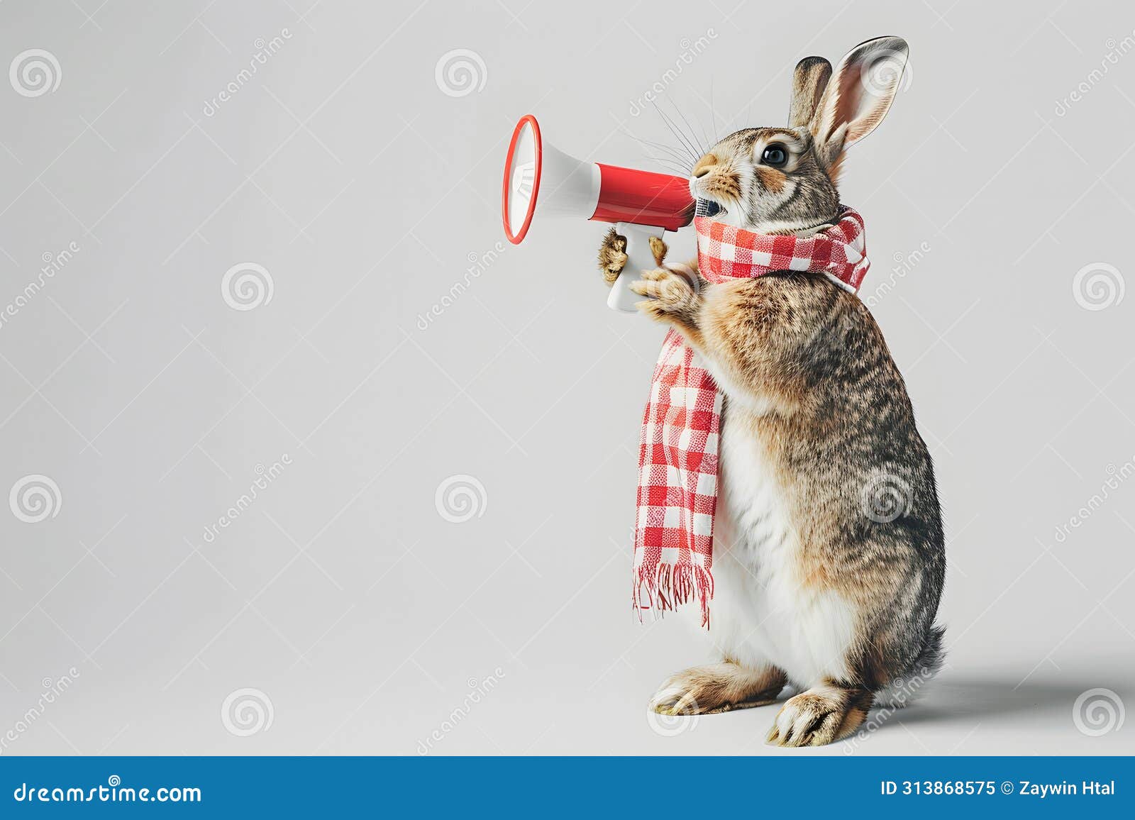 Rabbit Announcing Using Megaphone. Notifying, Warning, Announcement ...