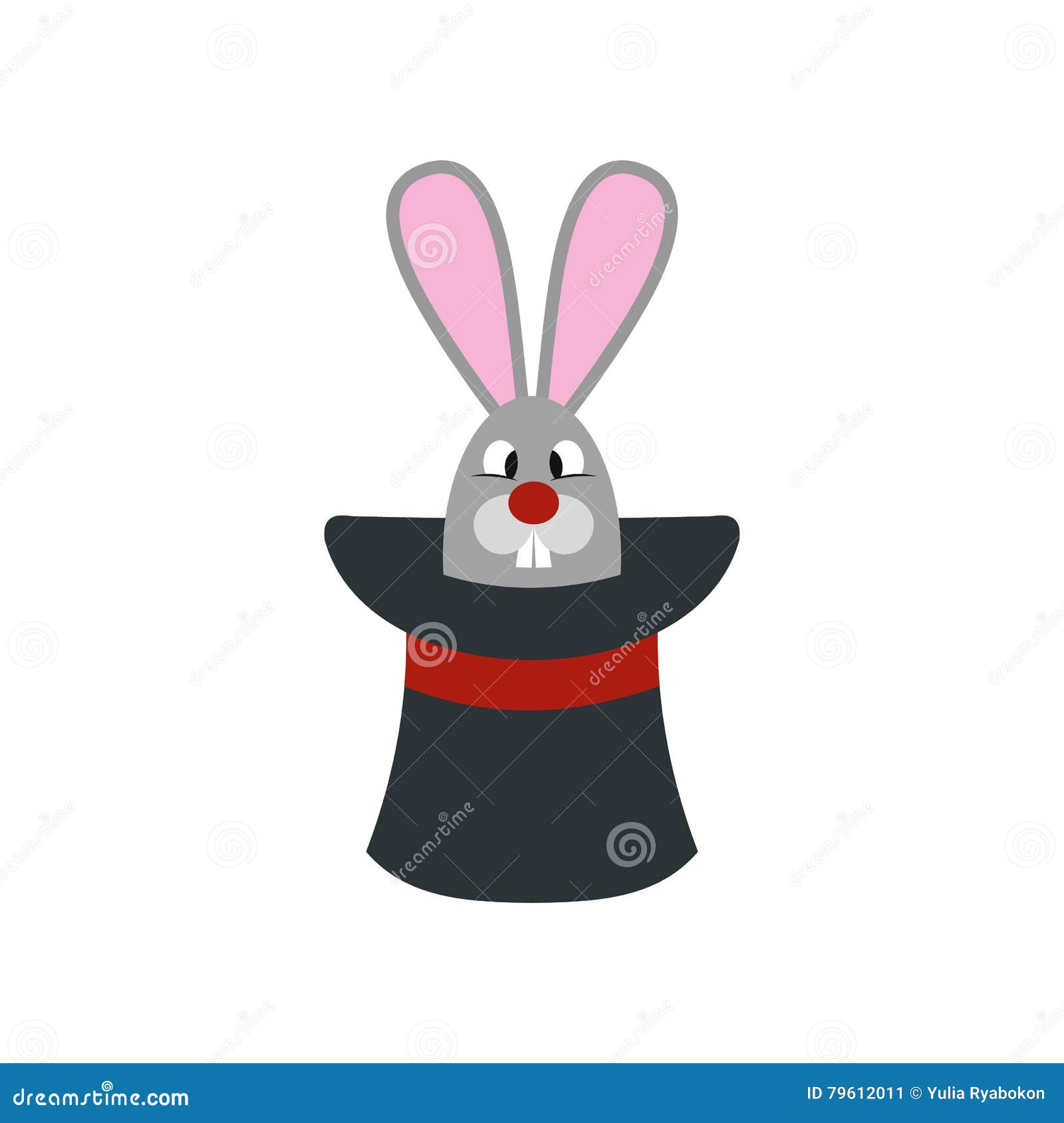 Rabbit Appearing From A Top Magic Hat Cartoon Vector | CartoonDealer ...