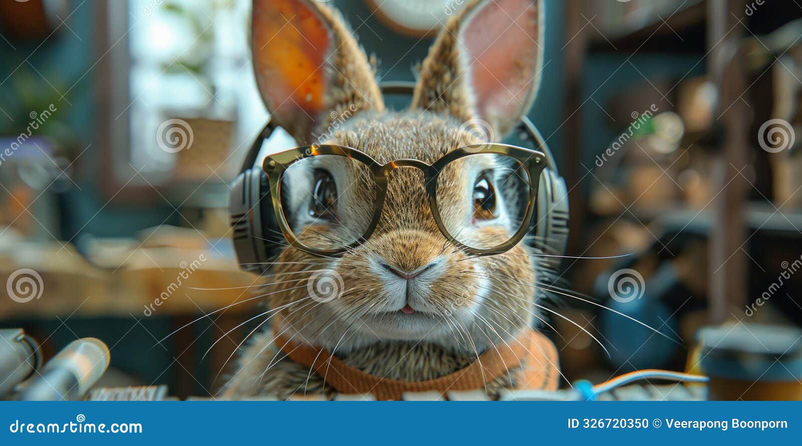 A Rabbit Architect Designing Eco-friendly Burrows on a Computer ...