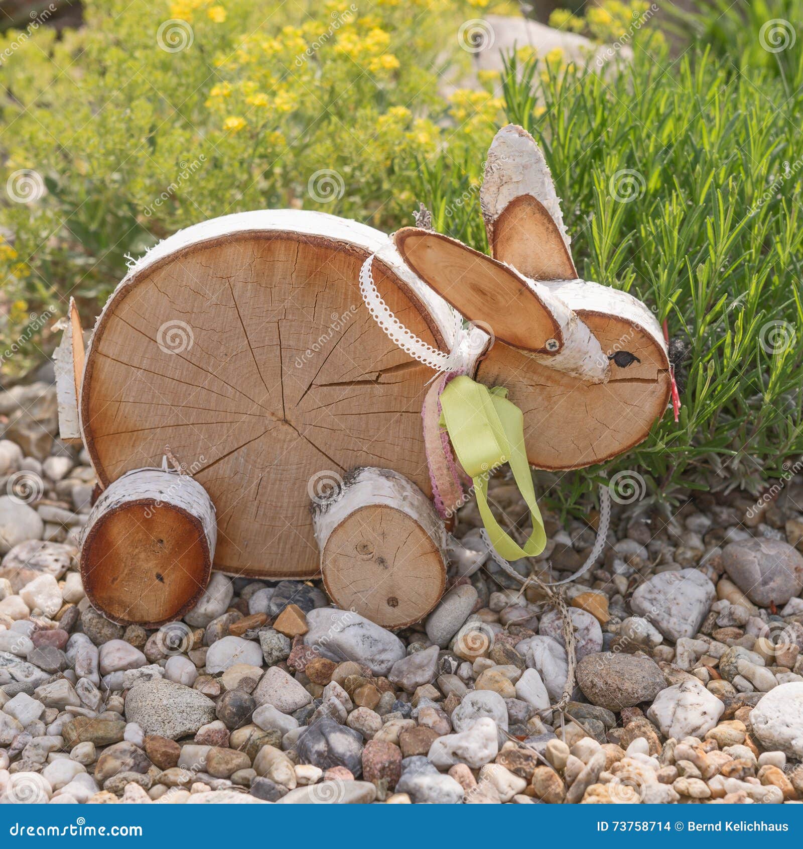 Rabbit As a Decoration in the Garden Stock Photo - Image of lush ...