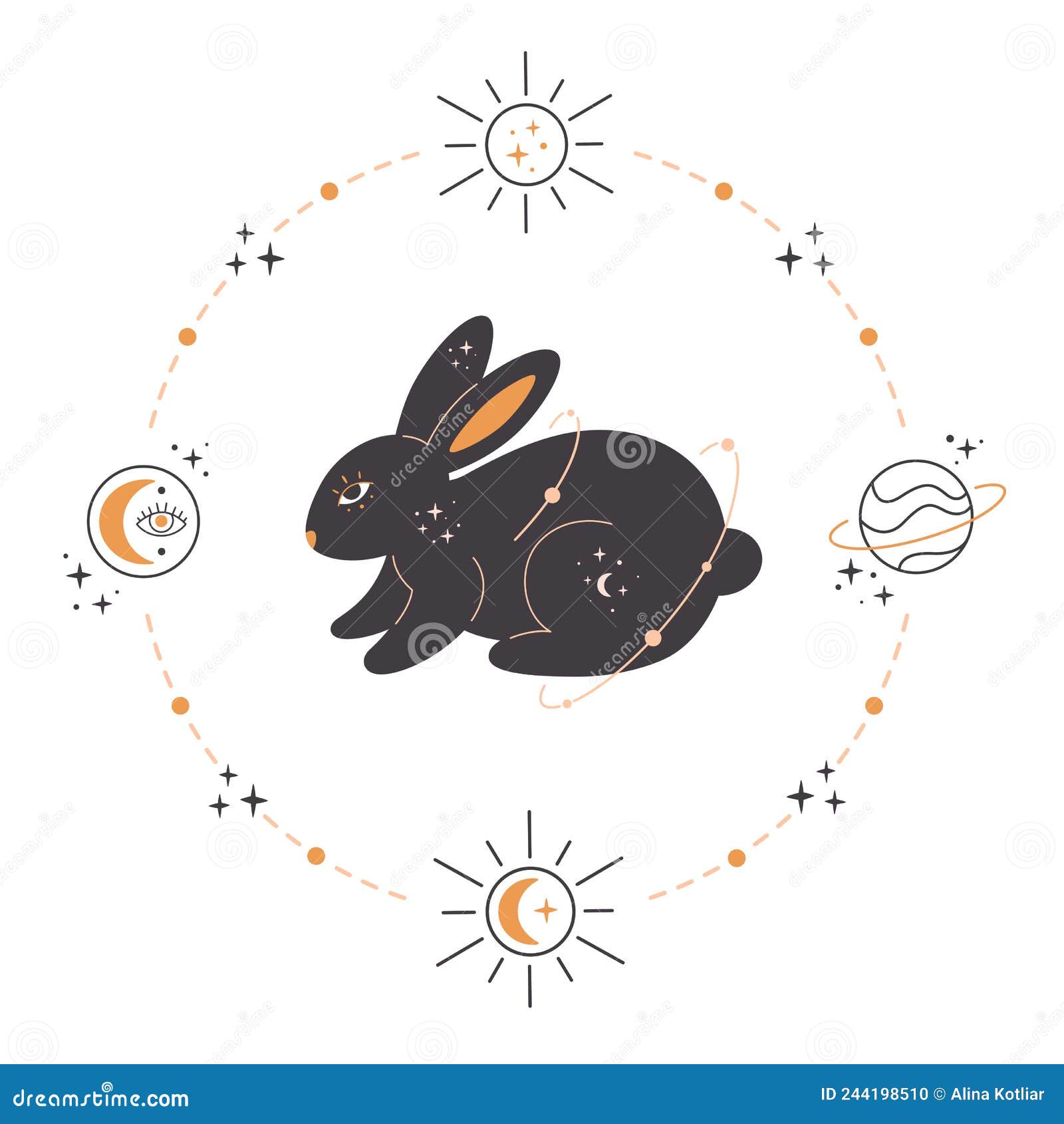 Rabbit with Astrology, Esoteric, Mystic and Magician Elements. Year of ...