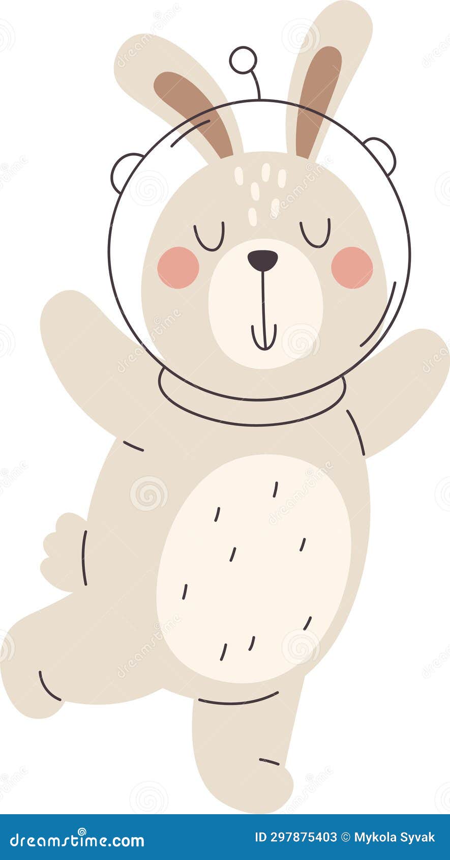 Rabbit Astronaut Dancing stock illustration. Illustration of star ...