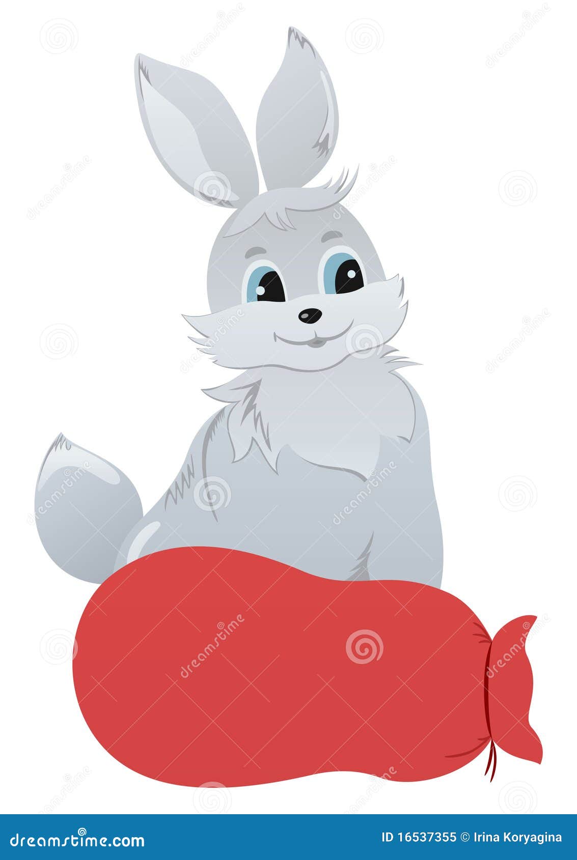 Rabbit with bag stock vector. Illustration of design - 16537355