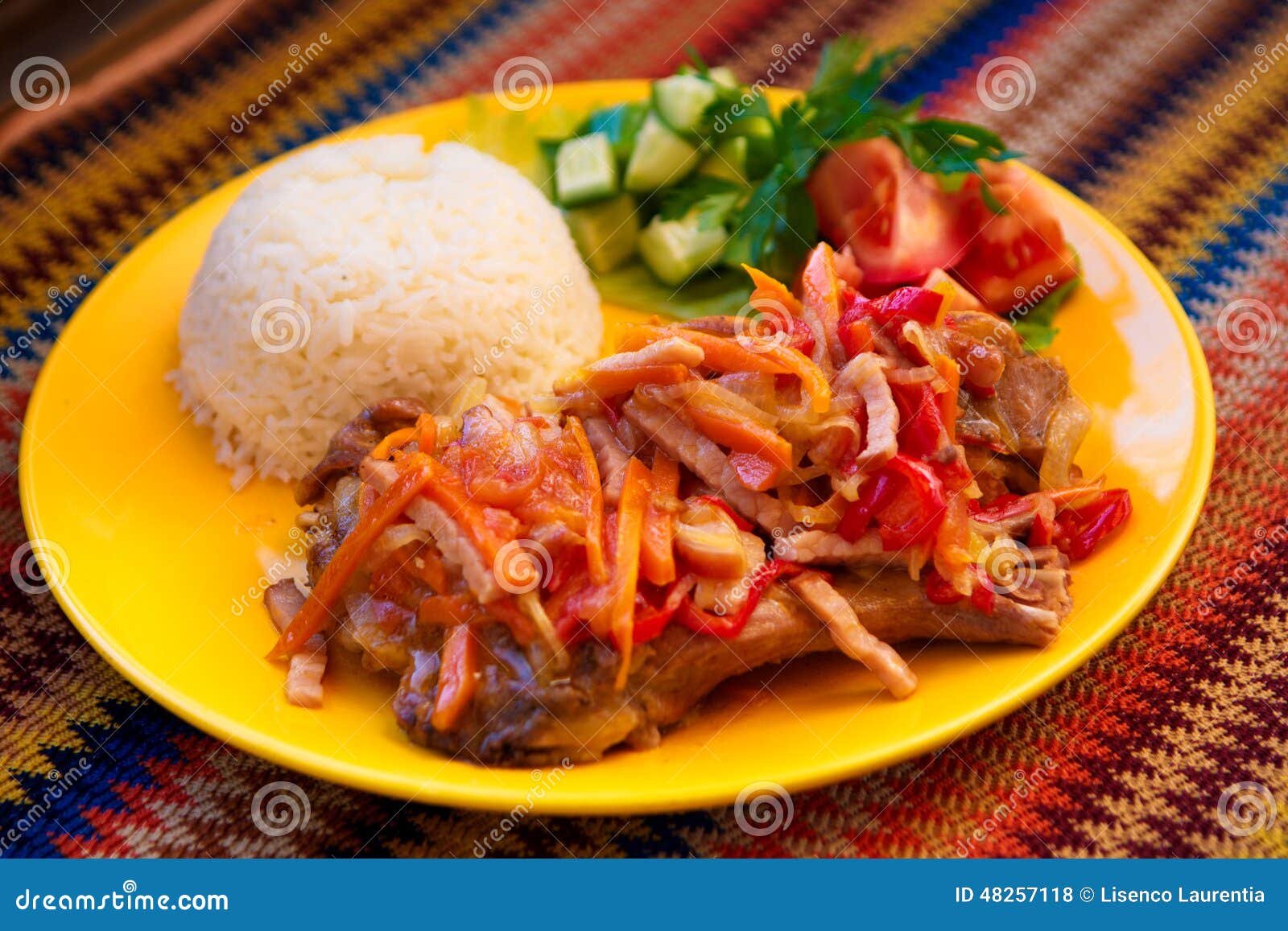 The Rabbit Baked with Vegetables and Rice Stock Photo - Image of cooked ...