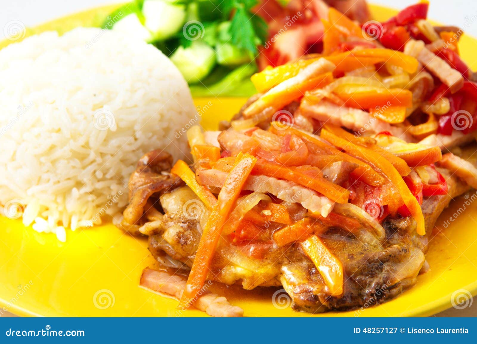 The Rabbit Baked with Vegetables and Rice Stock Image - Image of baked ...