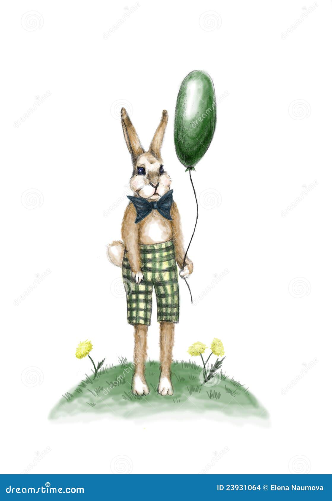 Rabbit with a balloon stock illustration. Illustration of holiday ...