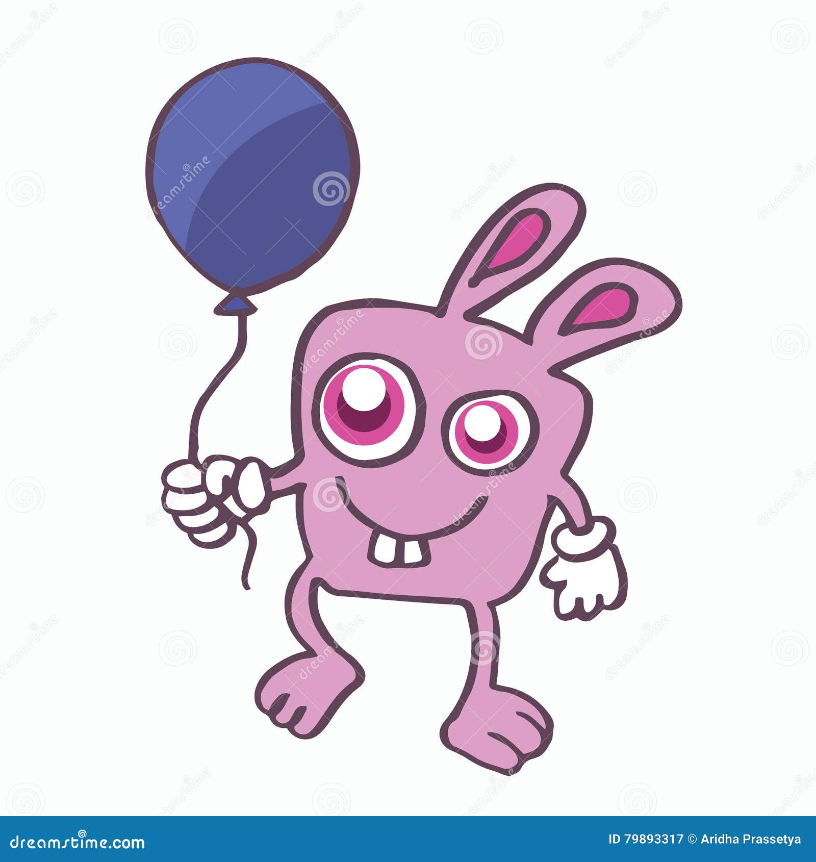 Rabbit and Balloon Cartoon Design Stock Vector - Illustration of active ...