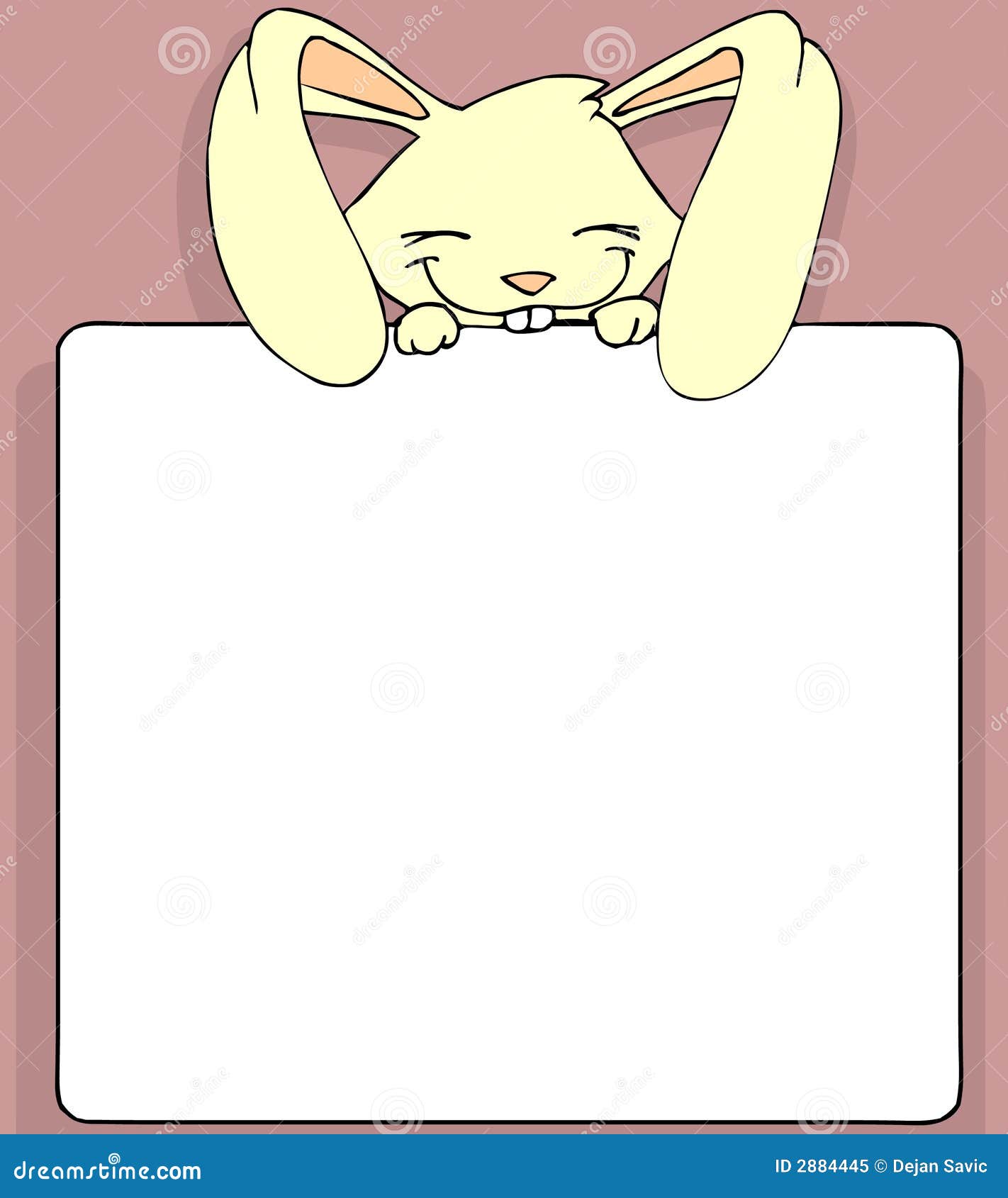 Rabbit and banner stock illustration. Illustration of draw - 2884445