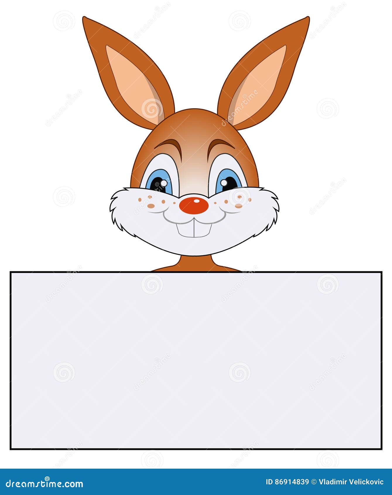 Rabbit with banner stock vector. Illustration of rabbit - 86914839