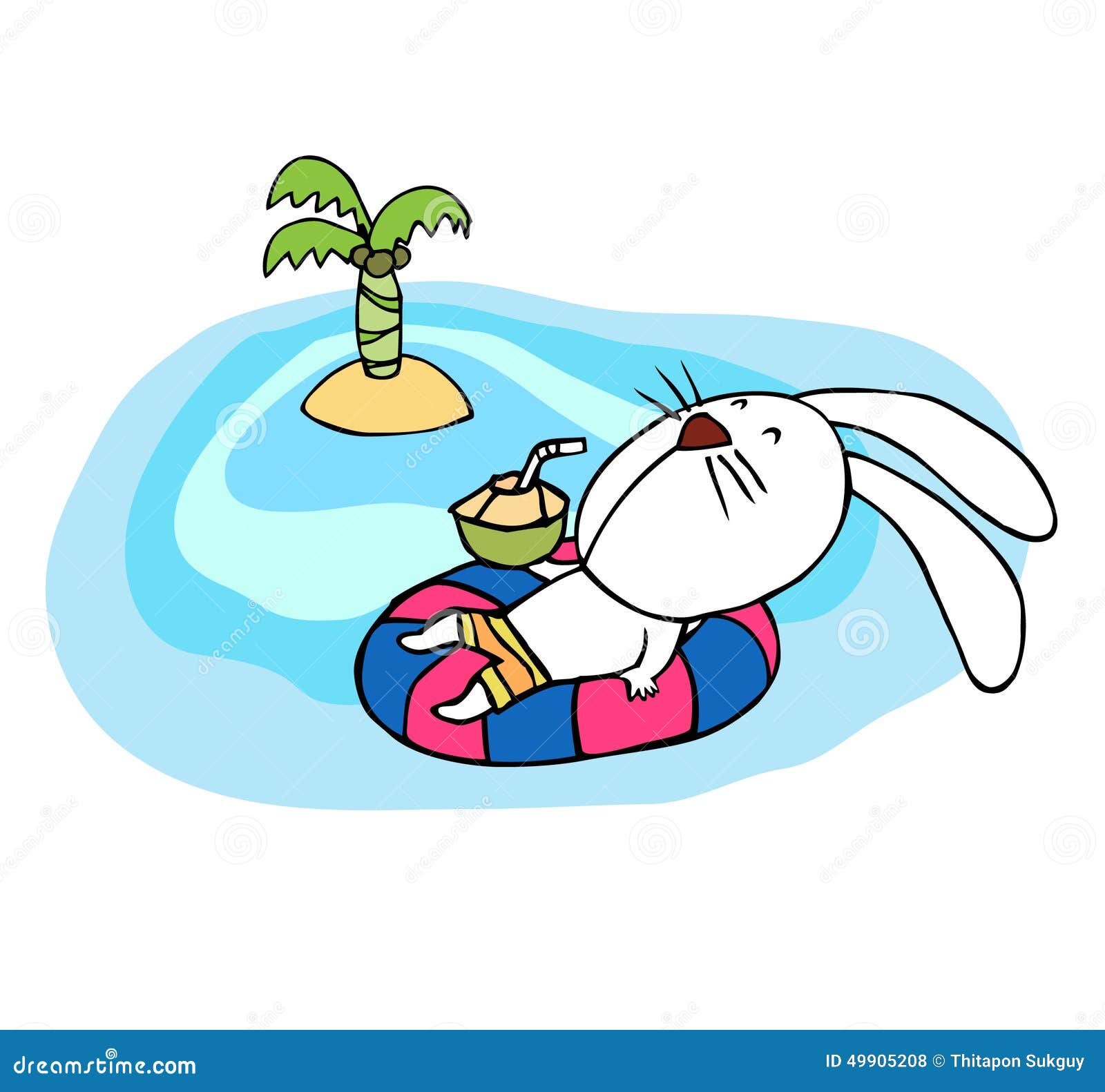 Rabbit on the beach stock vector. Illustration of rabbit - 49905208