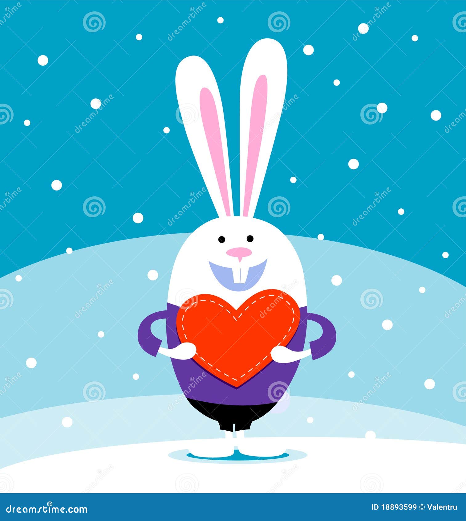 Rabbit with big heart stock vector. Illustration of symbol - 18893599