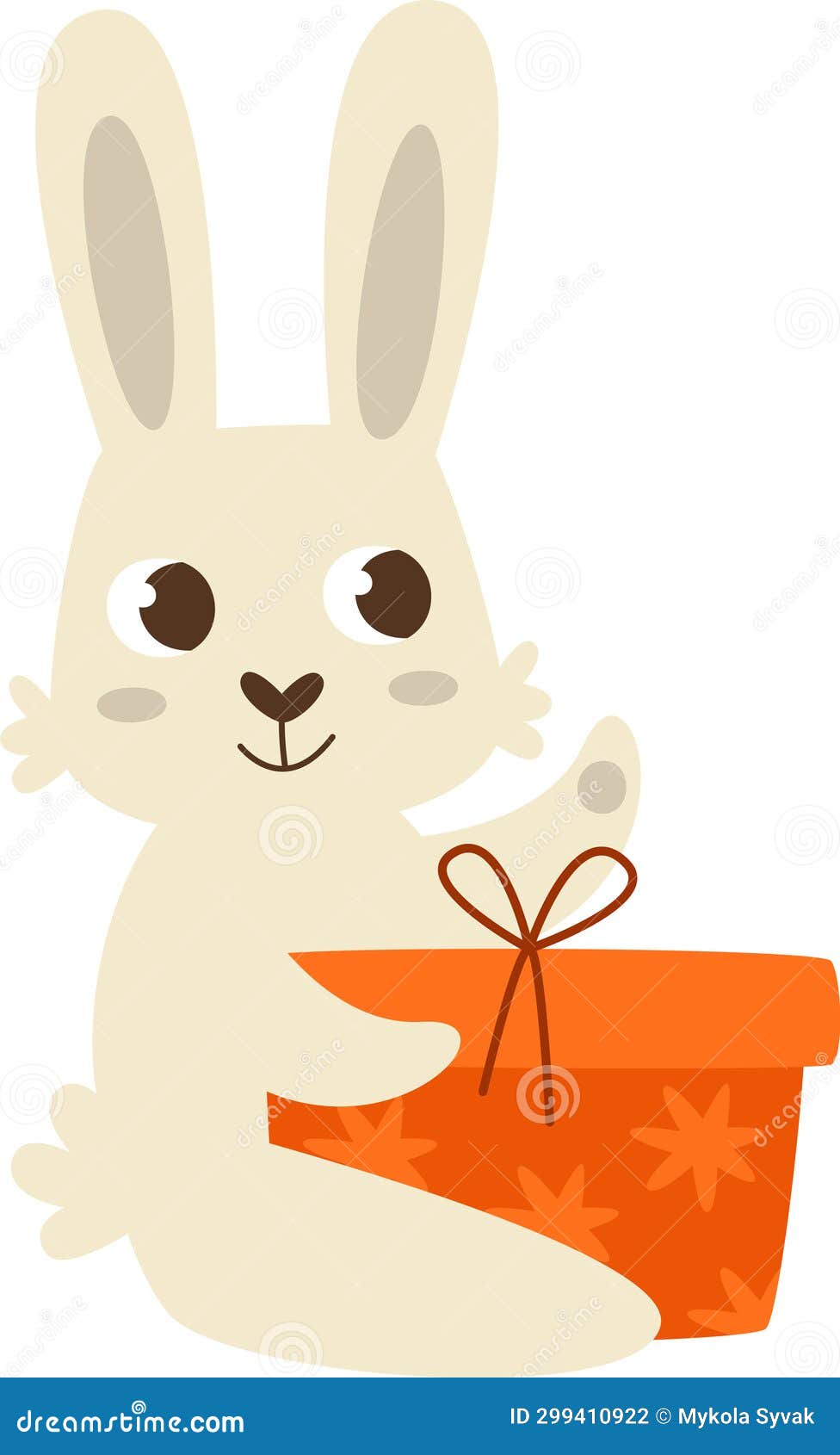 Rabbit with Birthday Gift stock illustration. Illustration of happy ...
