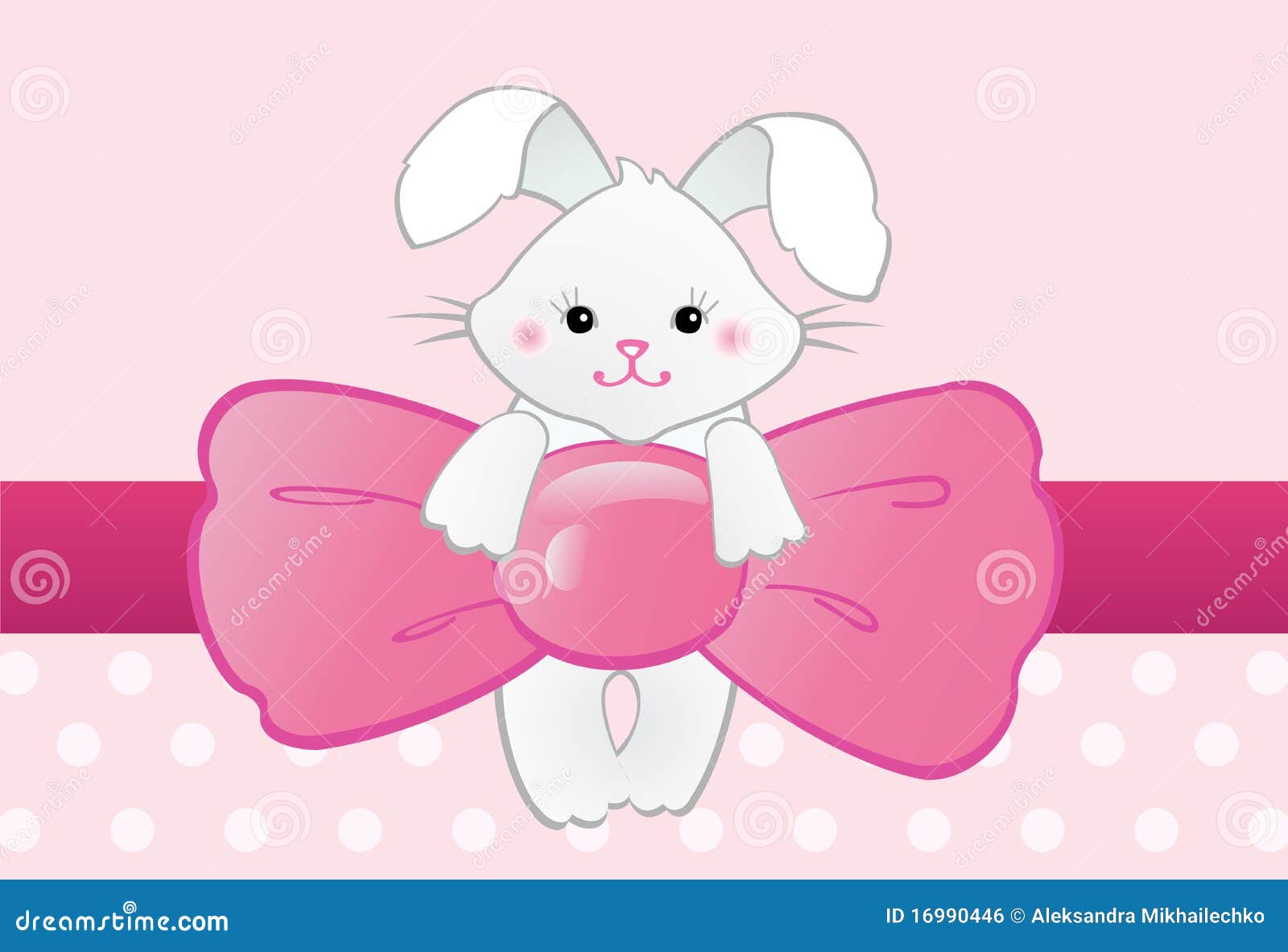 Rabbit with bow stock illustration. Illustration of modern - 16990446