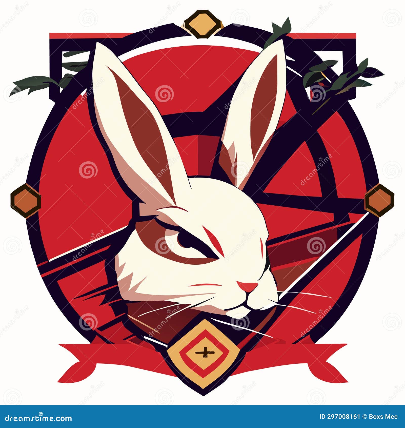 Rabbit with Bow and Arrow. Vector Illustration in Cartoon Style Stock ...