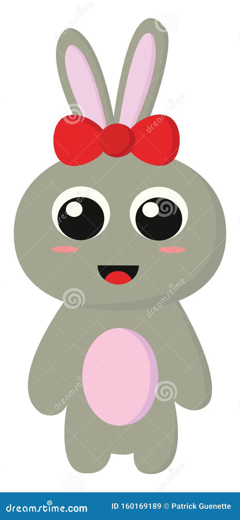 Rabbit with a Bow, Vector or Color Illustration Stock Illustration ...