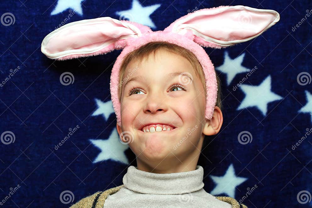Rabbit boy stock image. Image of costume, hair, portrait - 18587187