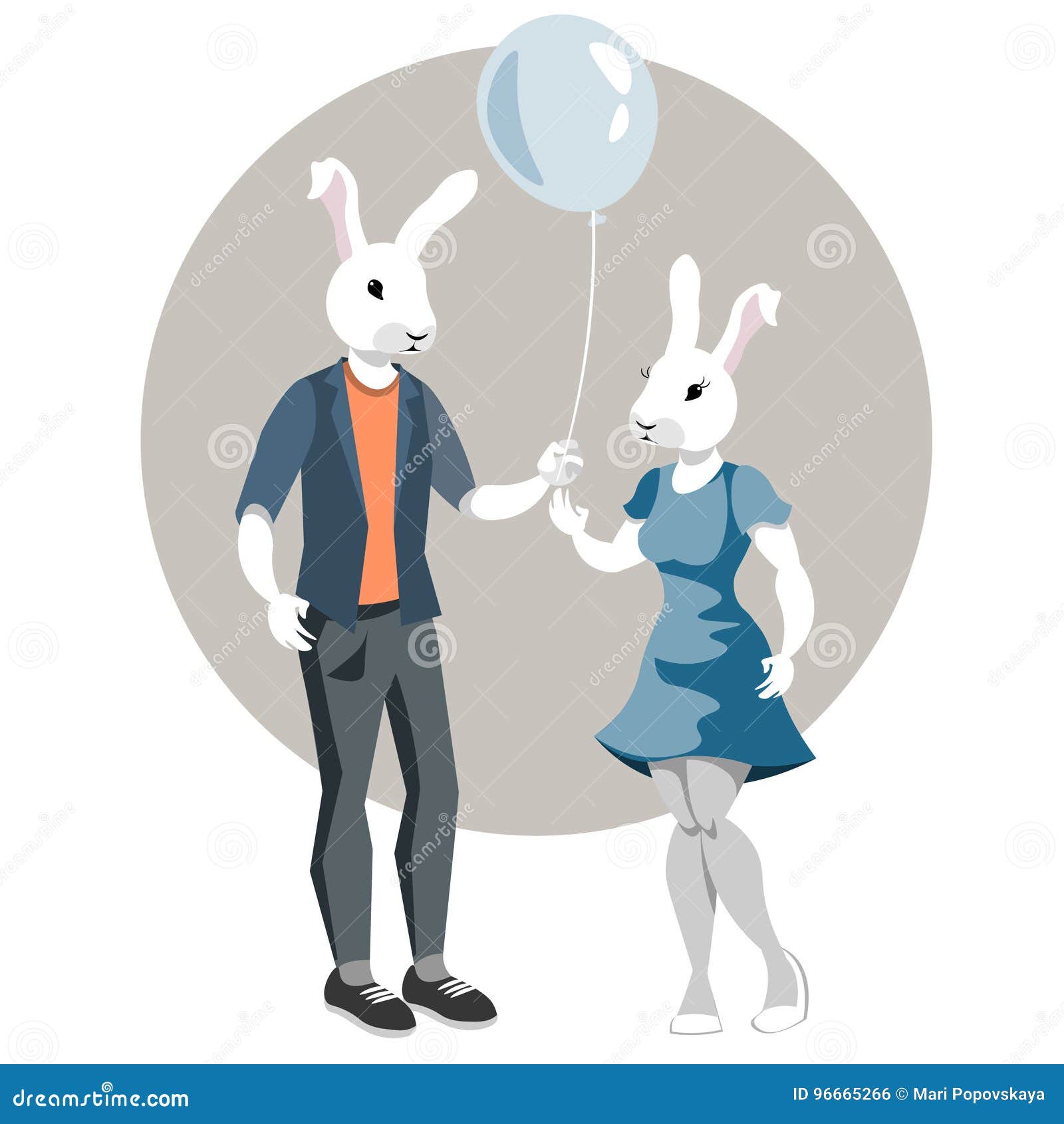 Rabbit-boy and Rabbit Girl. Stock Vector - Illustration of outline ...