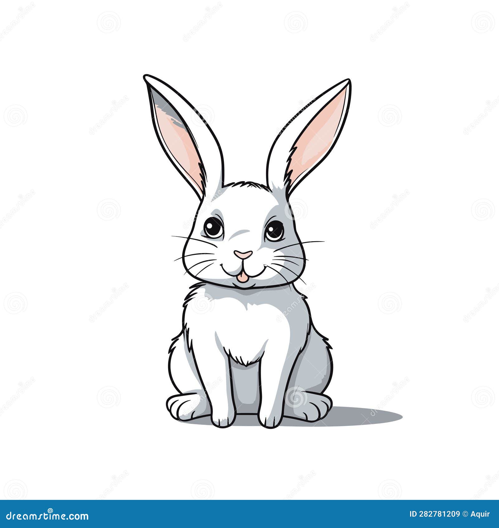 Rabbit Buck Hand-drawn Illustration. Rabbit Buck. Vector Doodle Style ...