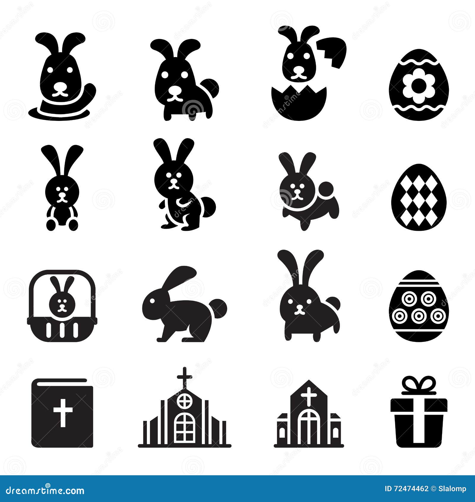 Rabbit, Bunny ,Easter icon stock illustration. Illustration of clip ...