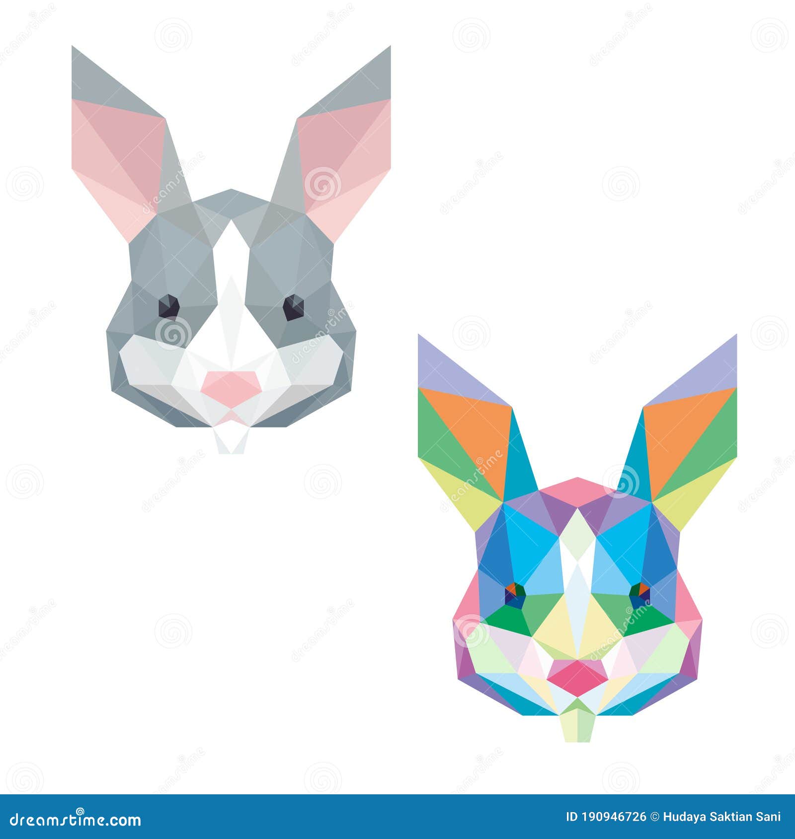 RABBIT BUNNY HEAD with POLYGONAL GEOMETRIC STYLE Stock Vector ...