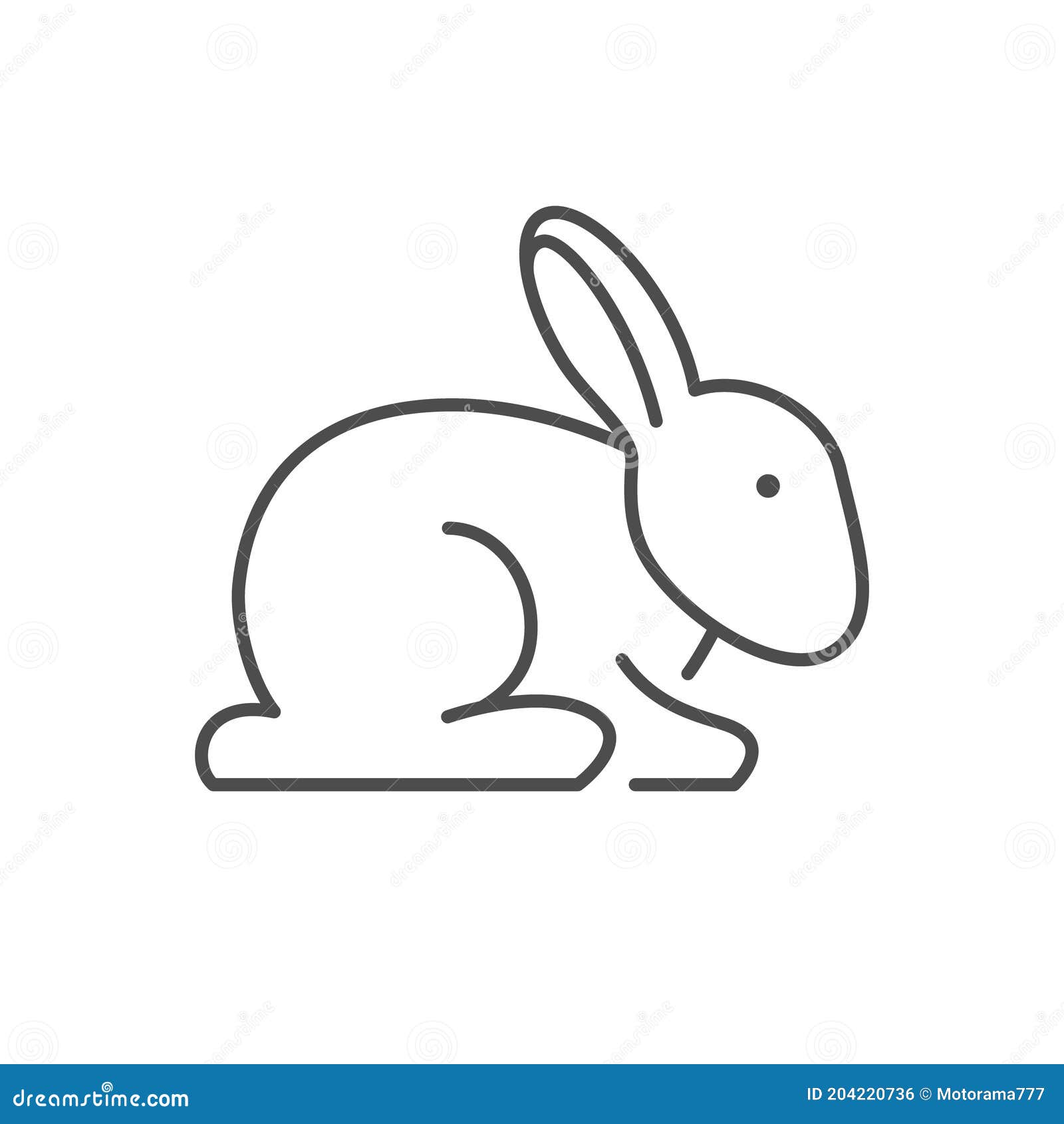 Rabbit or Bunny Line Outline Icon Stock Vector - Illustration of rabbit ...