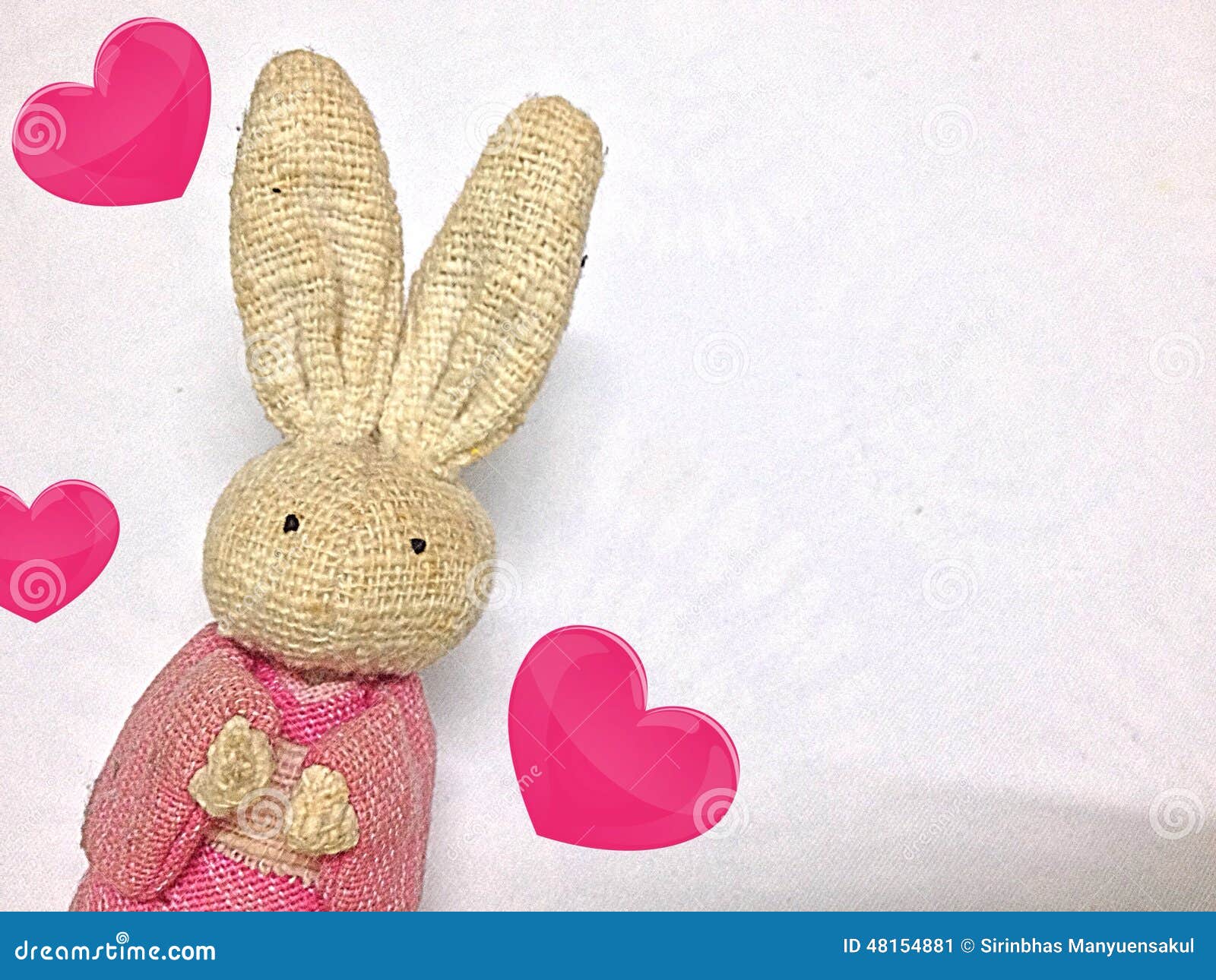 RABBIT stock image. Image of bunny, white, hearts, pink - 48154881