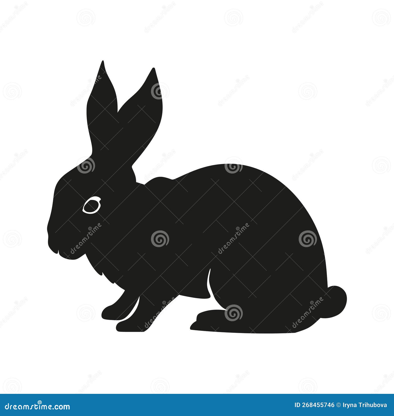 Rabbit Bunny Silhouette Easter Vector Animal Ear Black Graphic Stock ...