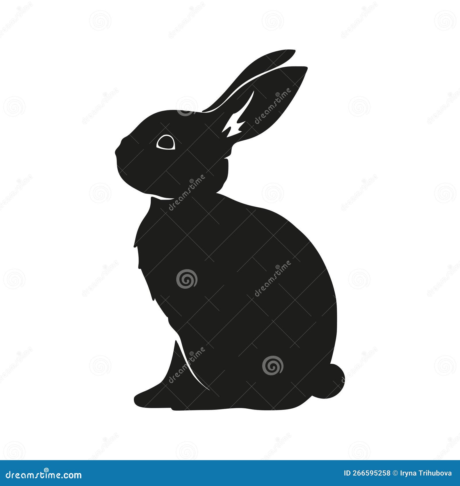 Rabbit Bunny Silhouette Easter Vector Animal Ear Black Shape Spring ...