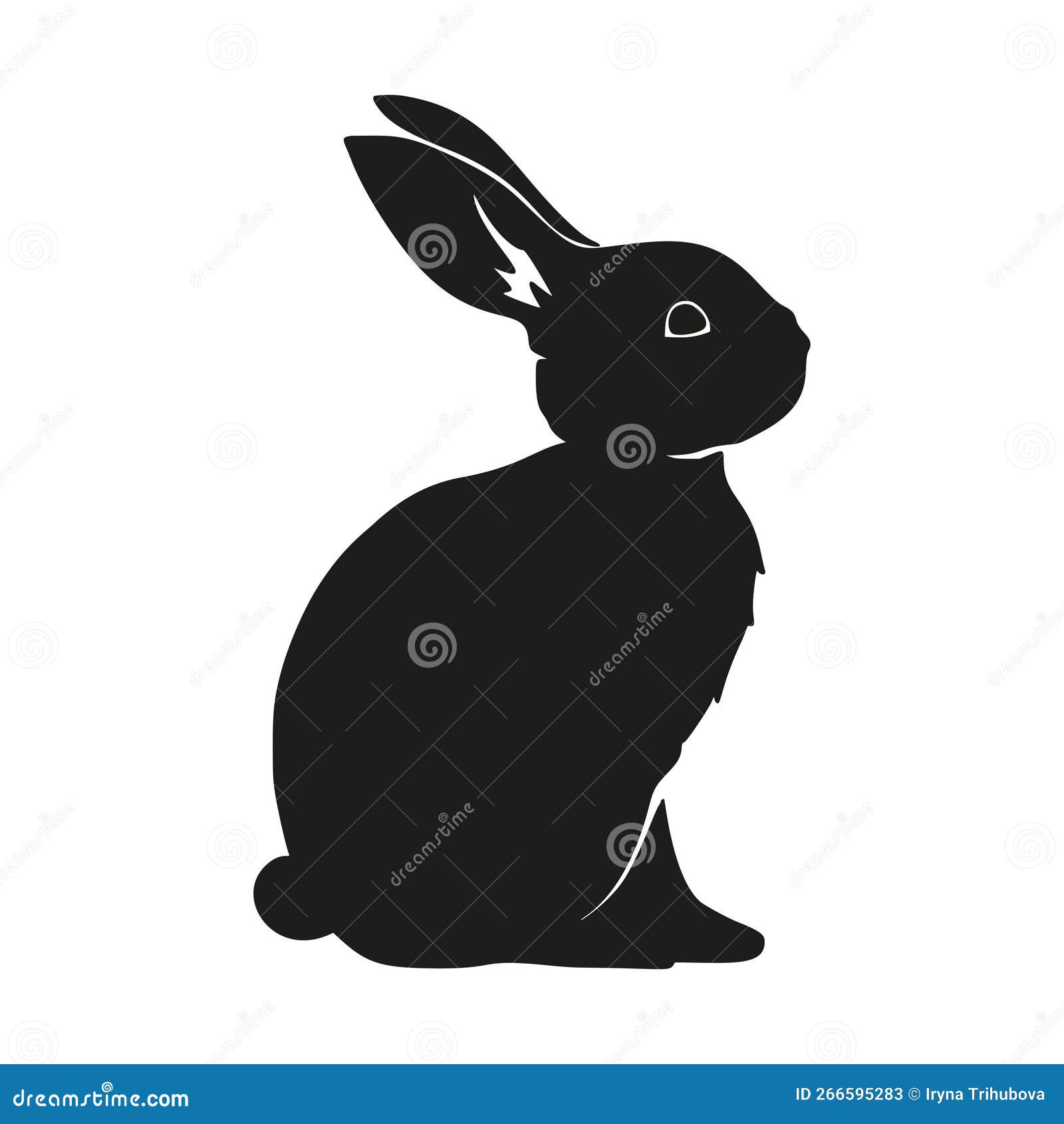 Rabbit Bunny Silhouette Easter Vector Animal Ear Black Shape Spring ...