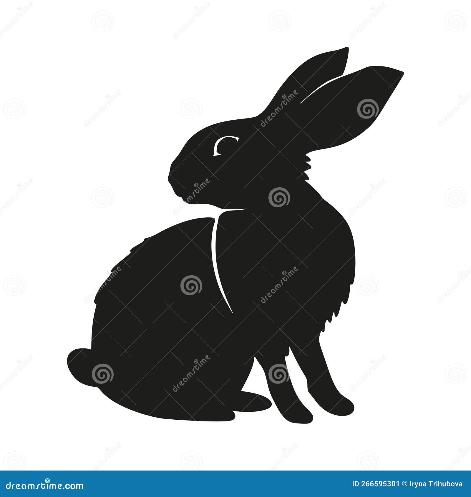 Rabbit Bunny Silhouette Easter Vector Animal Ear Black Shape Spring ...