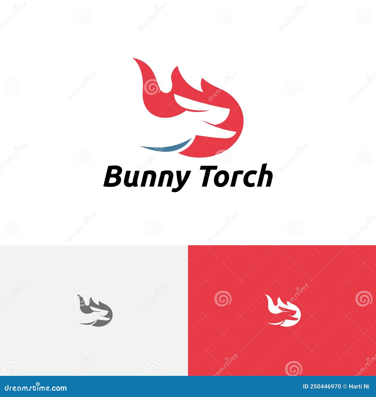 Rabbit Bunny Torch Fire Flame Running Speed Logo Stock Vector ...