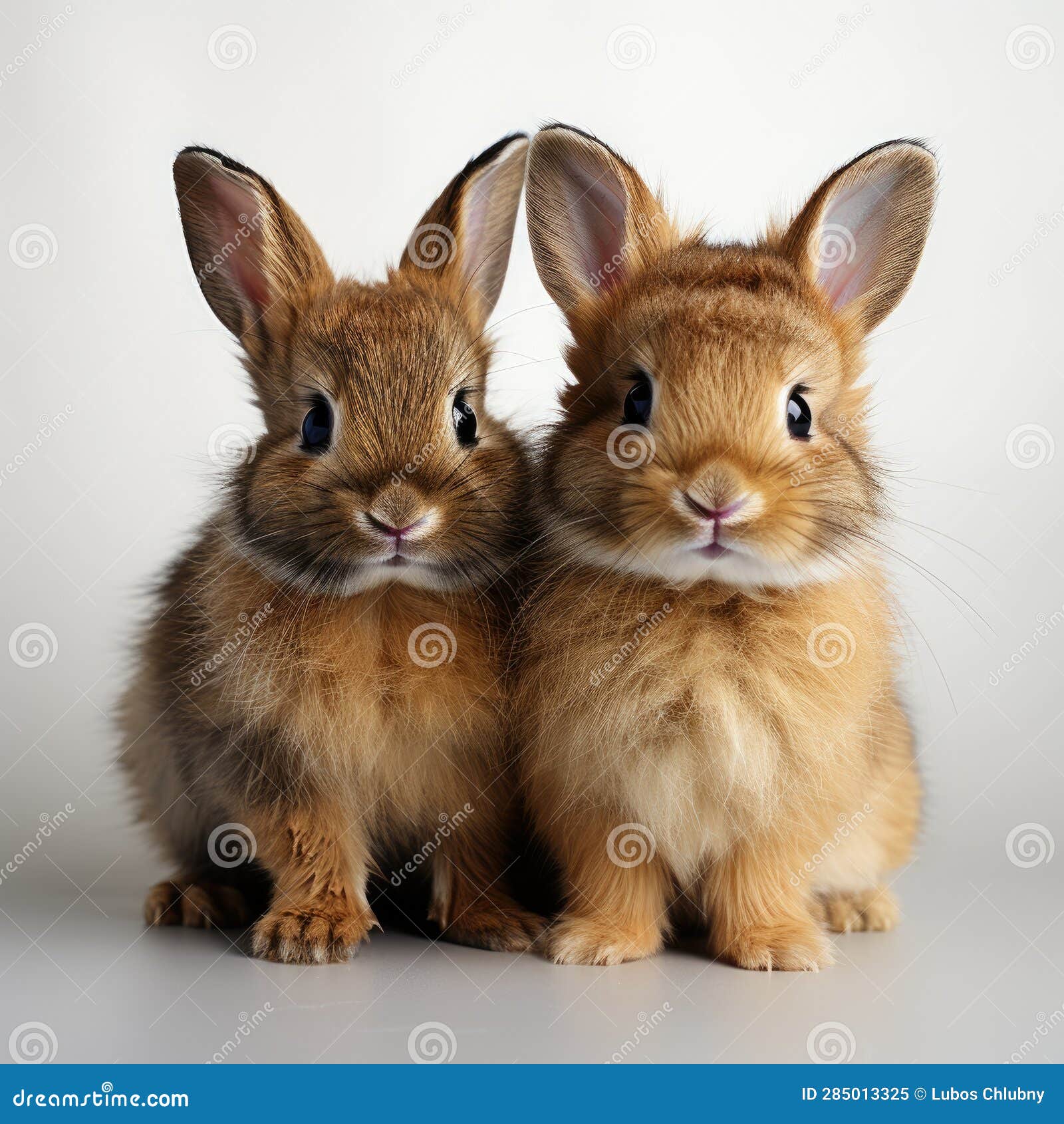 Rabbit and Bunny on White Background. Stock Illustration - Illustration ...