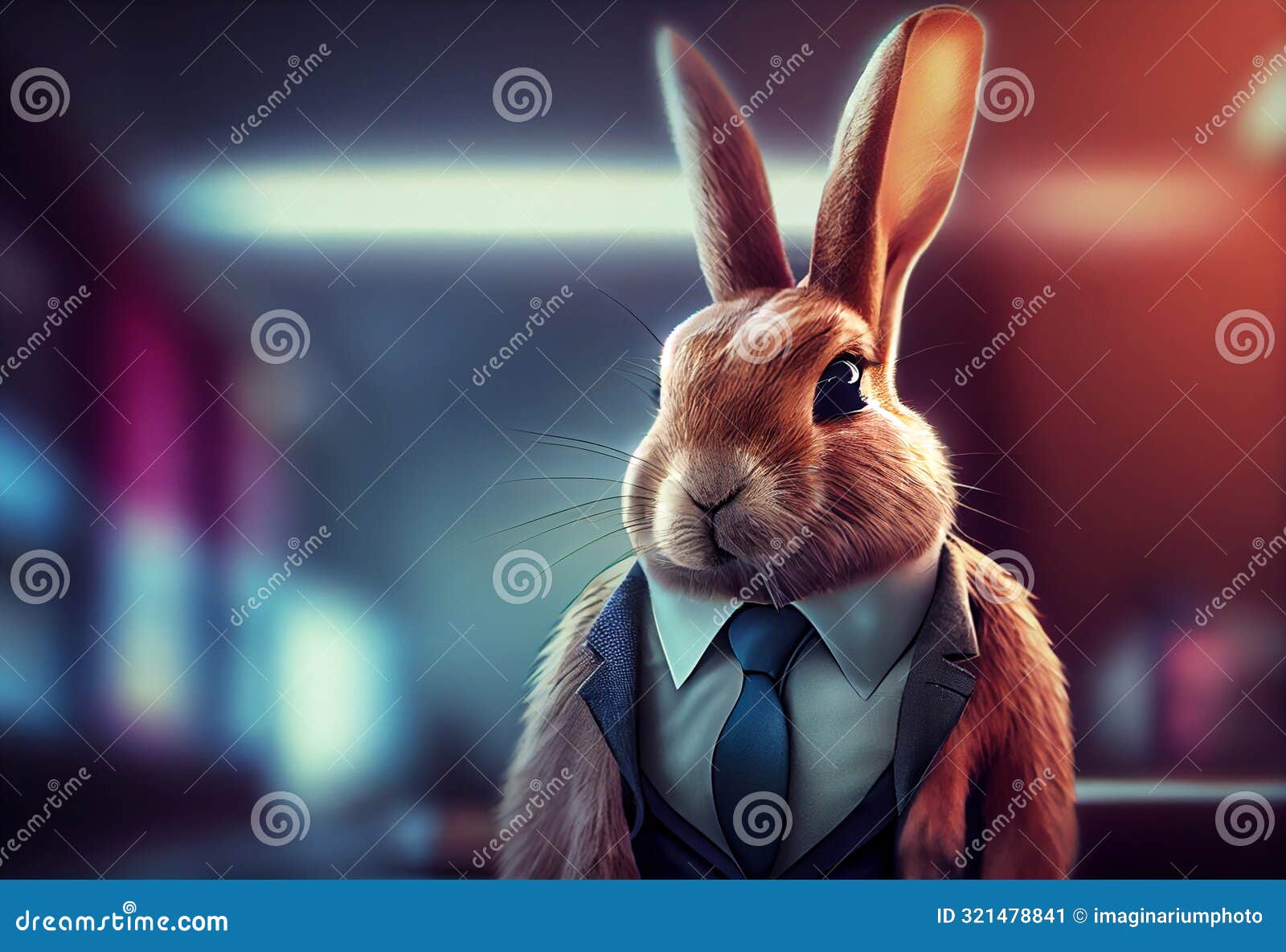 Rabbit in a business suit stock image. Image of corporate - 321478841