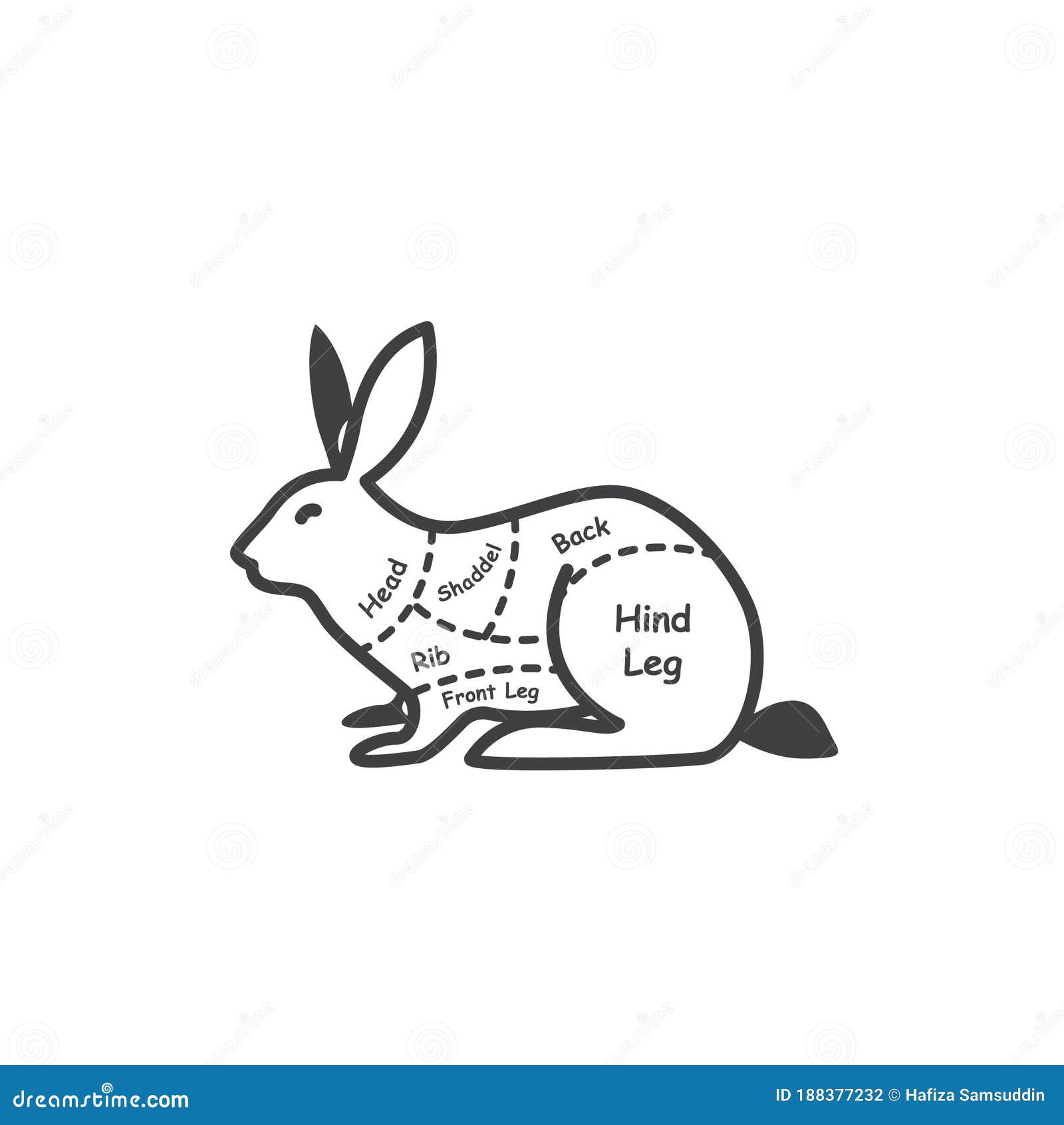 Rabbit Butcher Cuts Diagram Vector Illustration | CartoonDealer.com ...