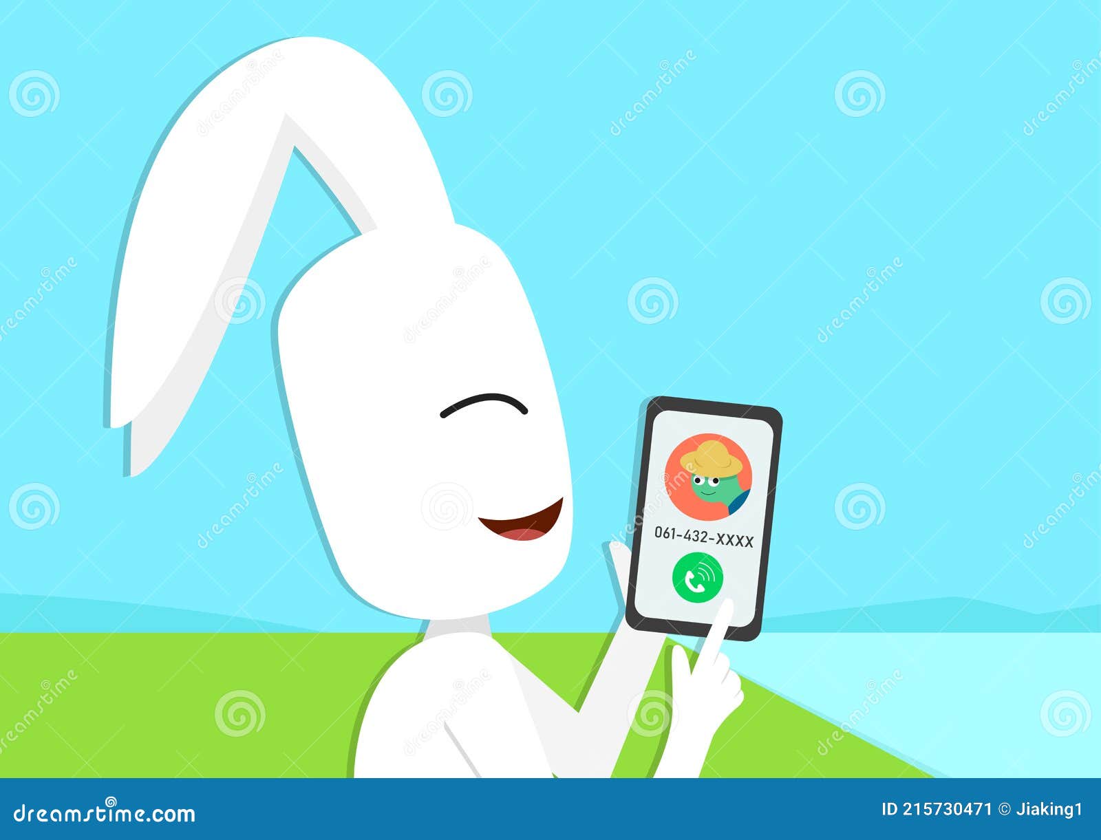 Rabbit Acting In Boring Time, Vector Cartoon | CartoonDealer.com #215730470
